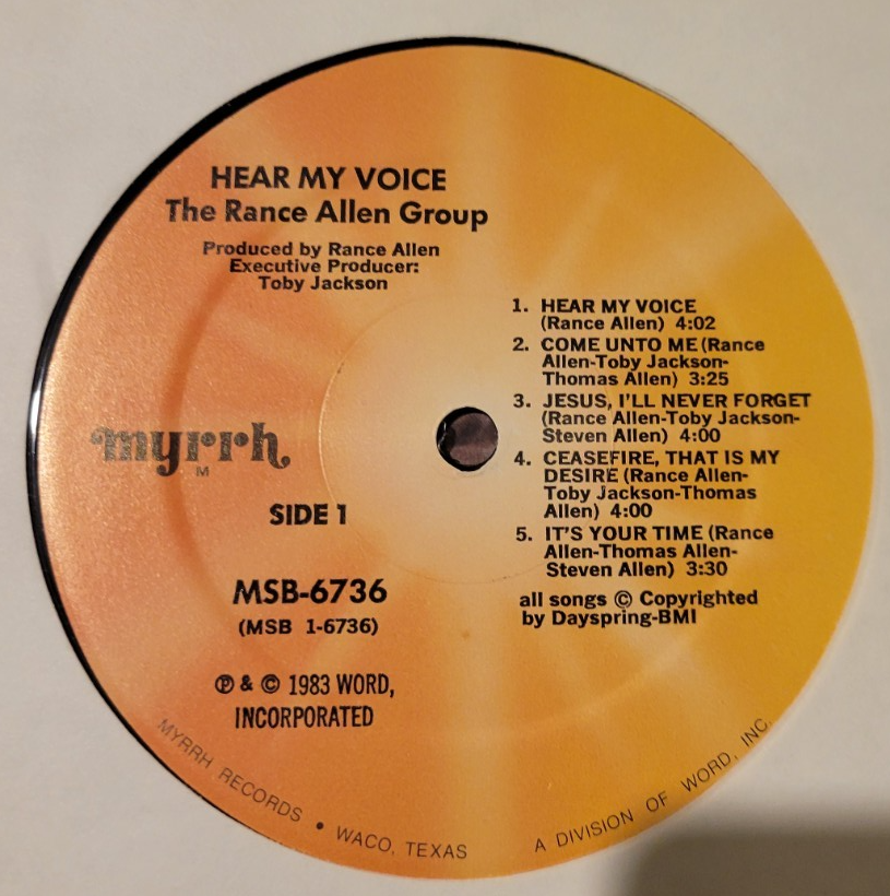 The Rance Allen Group Hear My Voice (Record lp, Word) VG_VG+ | eBay