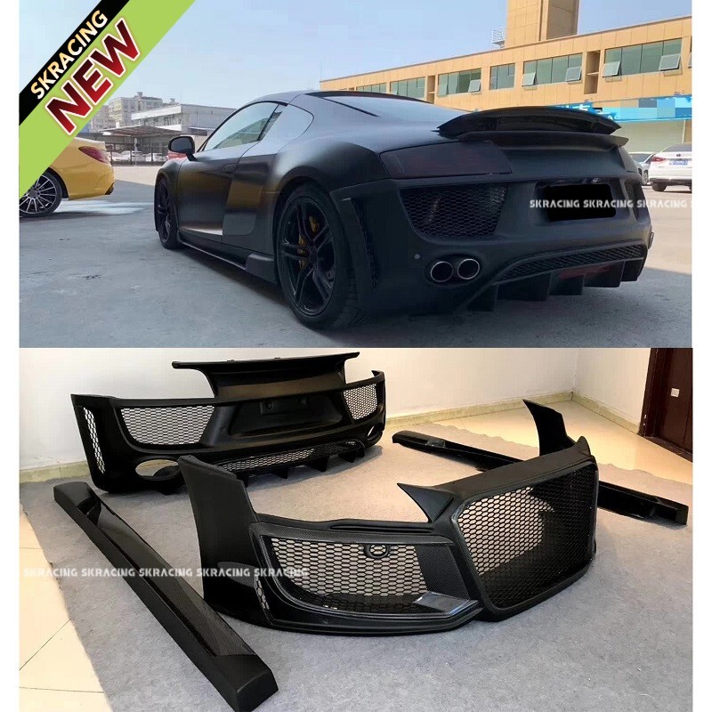 For Audi R8 08-15 Partial Carbon Fiber Front Bumpers Side Skirt Rear ...