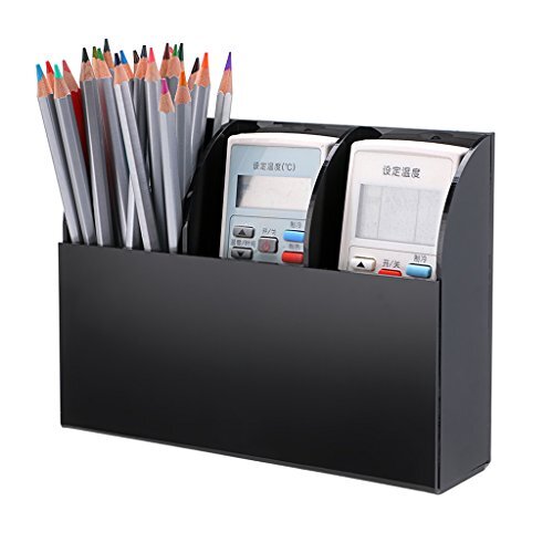 Wall Mount Remote Control Holder Media Organizer Box with 3 Compartment ...
