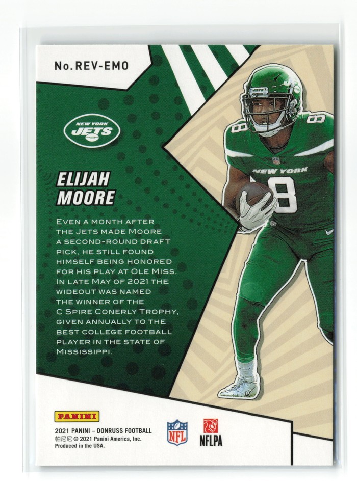 ELIJAH MOORE #rev-emo RC 2021 PANINI DONRUSS JETS | eBay