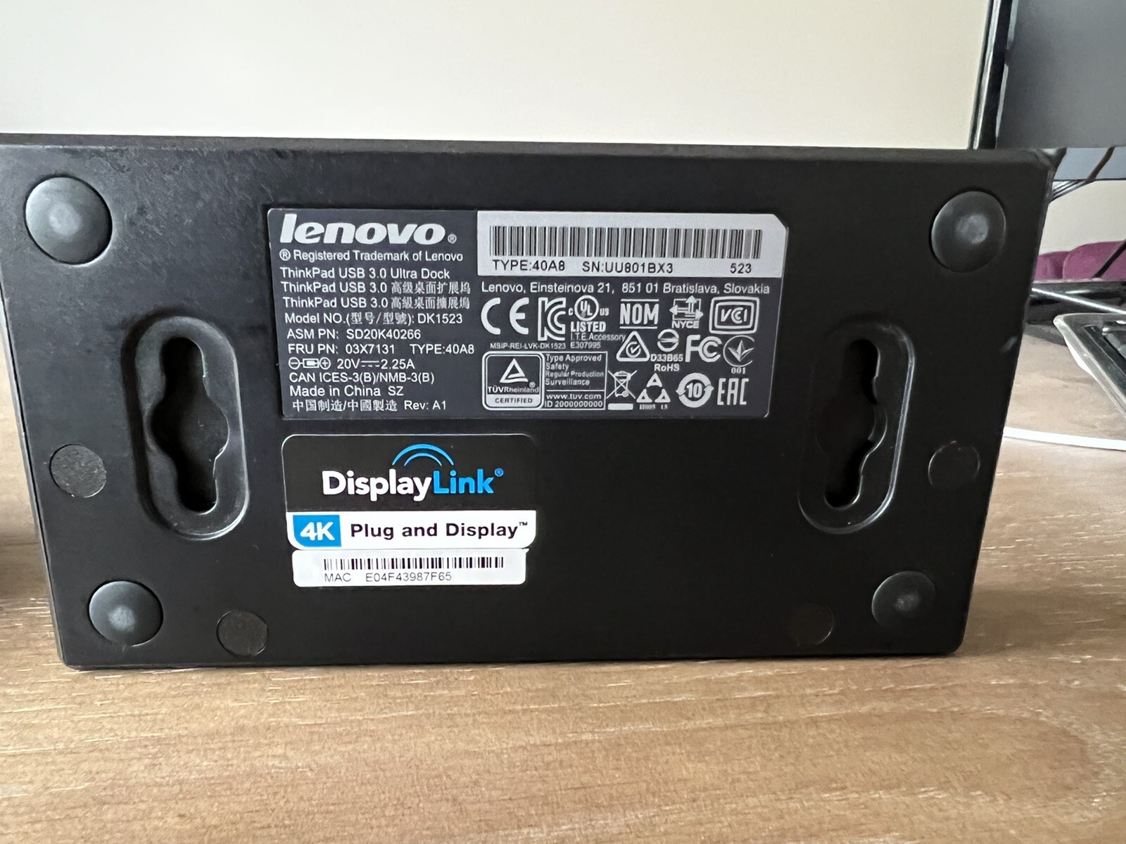 Lenovo ThinkPad Pro Dock DK1522 40A8 DisplayLink | eBay
