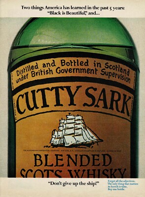 1973 Cutty Sark Blended Scots Scotch Bottle Gold Label Color Photo ...