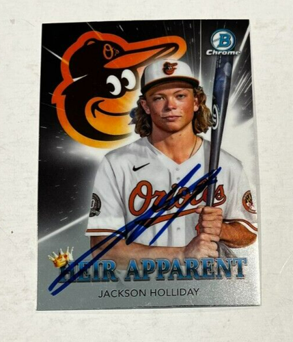 JACKSON HOLLIDAY SIGNED 2022 BOWMAN CHROME DRAFT HEIR APPARENT ROOKIE ...