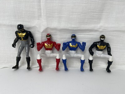 LOT: Power Rangers Vehicle Action Figures of 3 Sitting Riding & 1 ...
