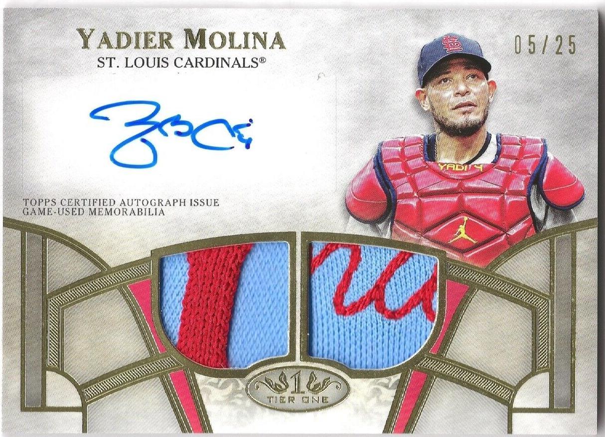 2021 Topps Tier One - Tier One Autograph Relics Yadier Molina #T1ADR-YM ...