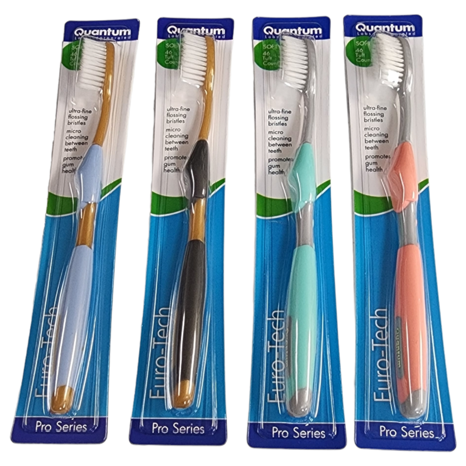Quantum Labs EuroTech Toothbrush PRO SERIES Pack of 4 Assorted Colors ...