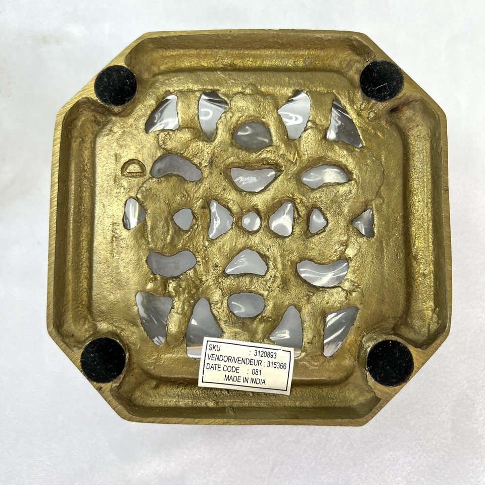 Vintage Baroque Brass & Hand Blown Bubble Glass Lidded Apothecary Jar ...