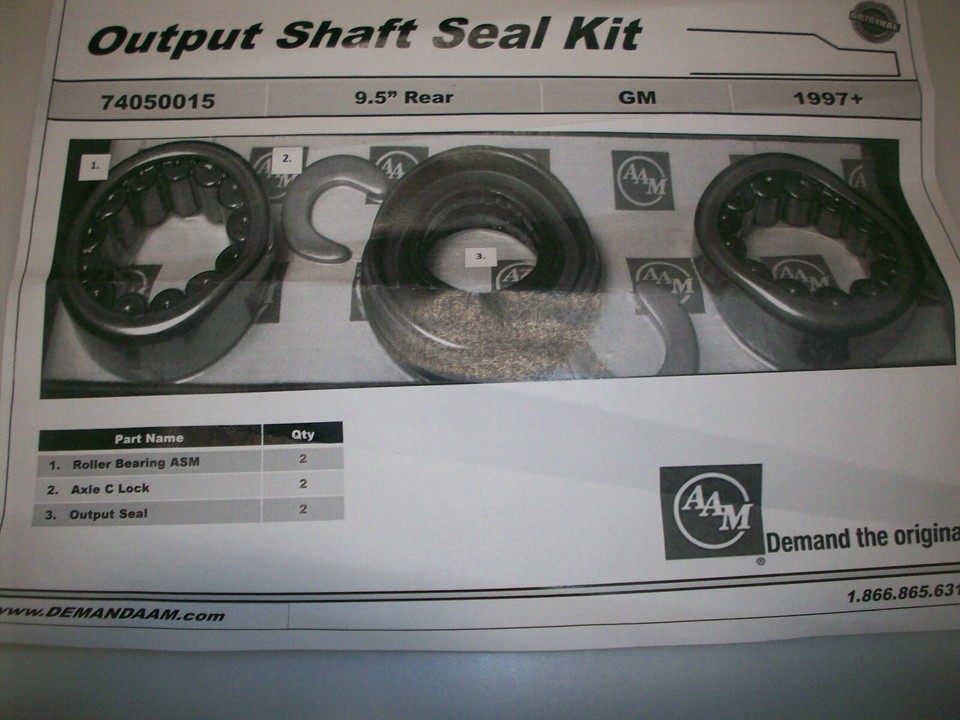 1983-2013 GM 9.5" Chevy 14 Bolt Rearend AAM Axle Bearing & Seal Kit 2500 Pickup | eBay