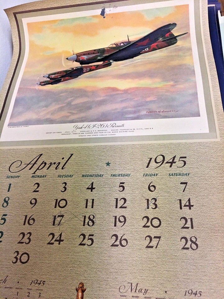 1944 &45 Calendar pages advertising Thompson Products lot of 7 | eBay