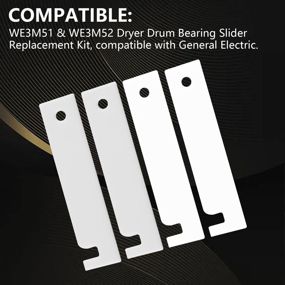 4PCS WE3M51 WE3M52 Nylon Drum Bearing Slide and Clothes Dryer Teflon ...