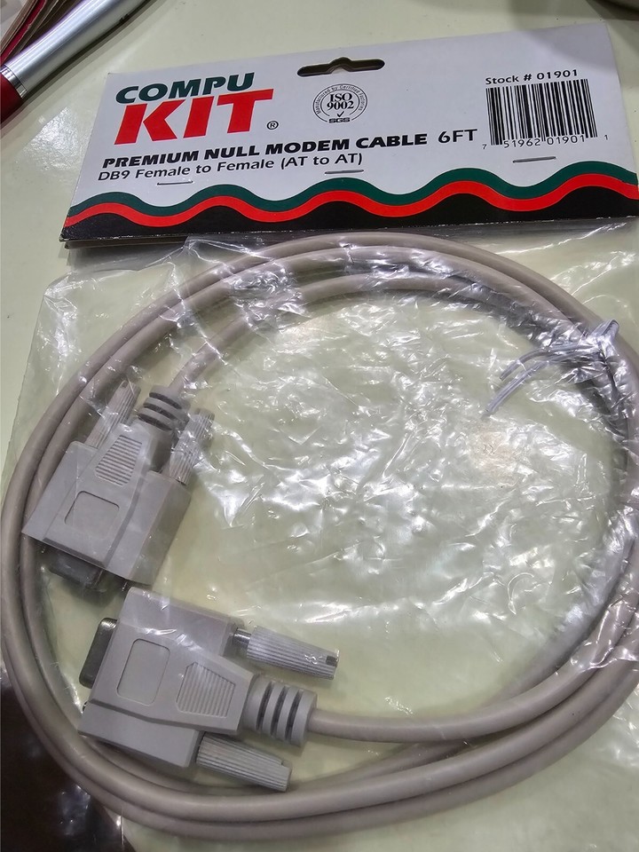 Compu Kit Premium Null Modem Cable 6ft DB9 Female to Female (AT to AT ...