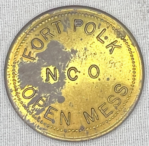 Fort Polk NCO Open Mess 25¢ in Trade Token Brass Louisiana 28mm | eBay