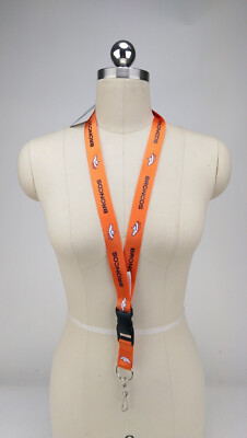 New NFL Orange Lanyard Key Chain Clip Breakaway Double sided Denver ...