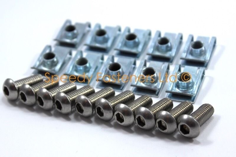 10x m8 Metal Panel C Clip & Bolt Speed Clips & Bolts Spire Spring ...