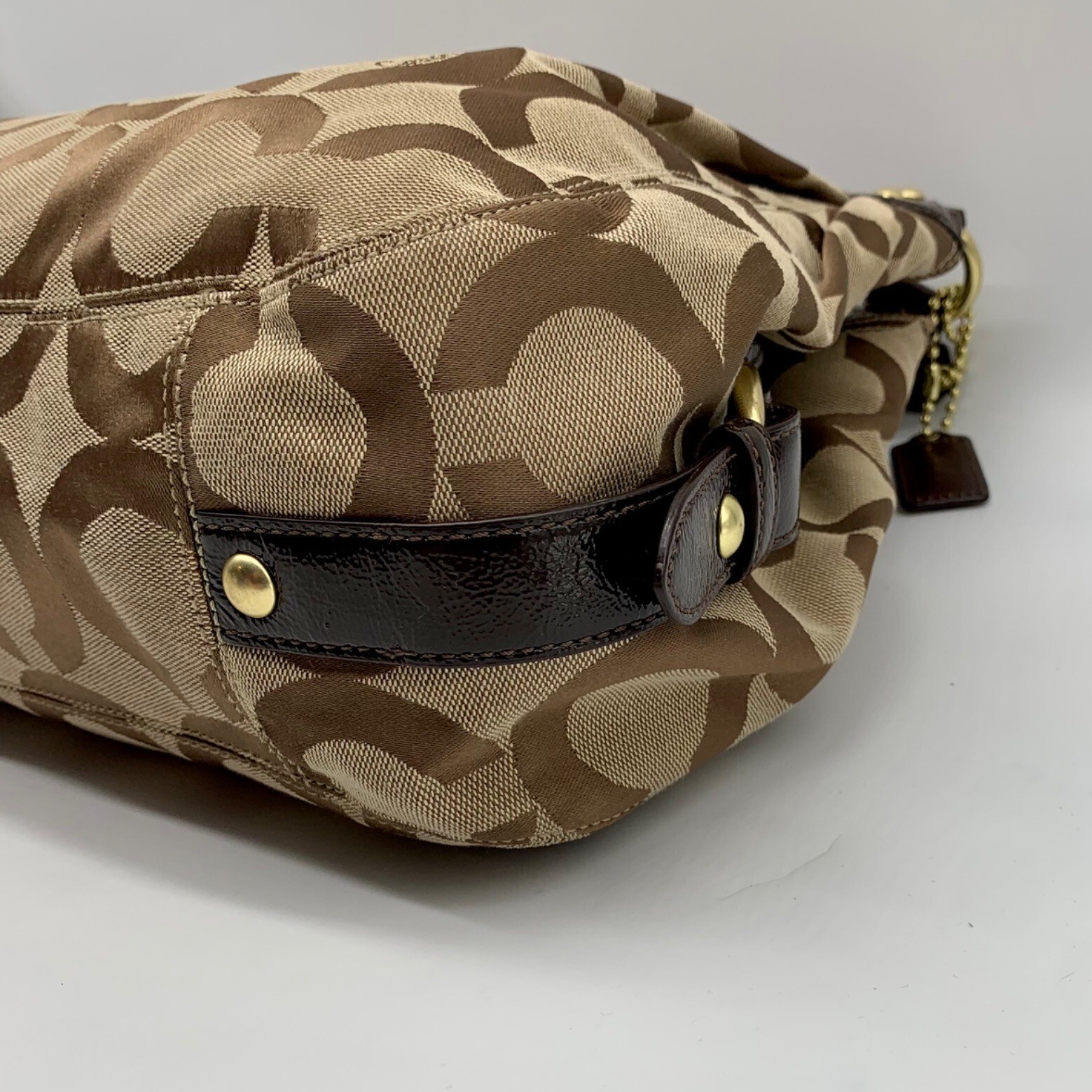Coach Madison Maggie Mia Khaki Signature Canvas Hobo … - Gem