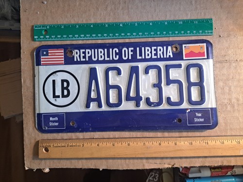 License Plate, Western Africa, Liberia, A 64358 | eBay