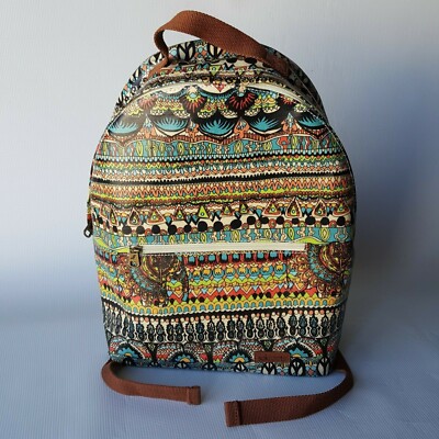 Sakroots Rockaway Elephant/ Tribal Print Backpack Laptop Color Natural ...