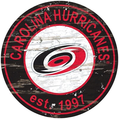 Carolina Hurricanes 24" Sign Round Distressed Established Sign NEW | eBay