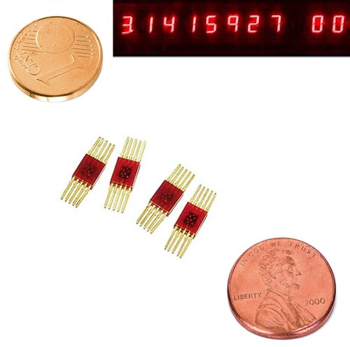 4pcs 8 segment LED Display Numeric Symbol 3mm Red Gold pin L104G SEL620 ...