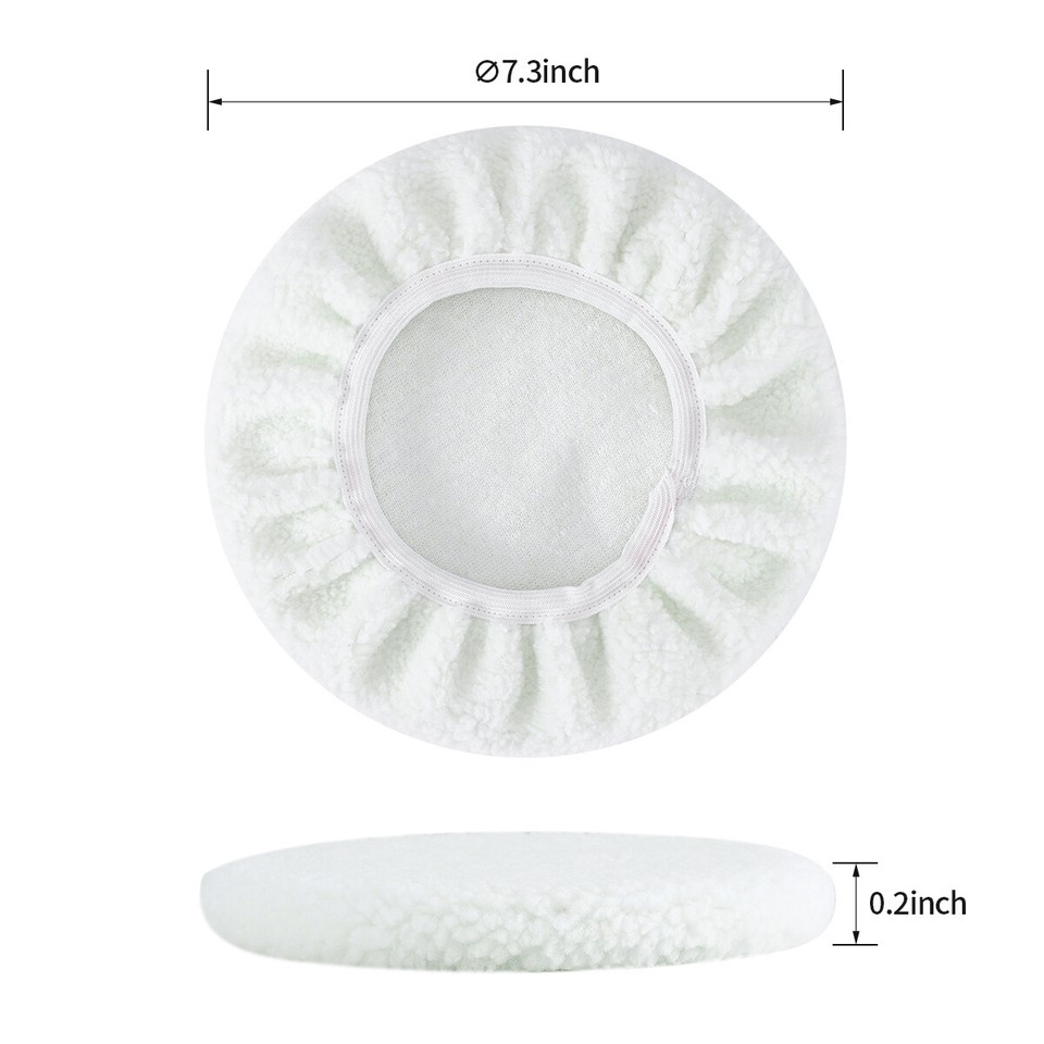 6PCS 5-6/7-8/9-10 inches Polishing Bonnet Buffer Pads Soft Wool For Car ...