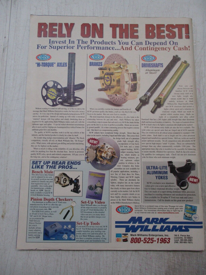 NATIONAL DRAGSTER MAGAZINE JUNE 5, 1998 DARRELL RUSSELL MOPAR PART ...