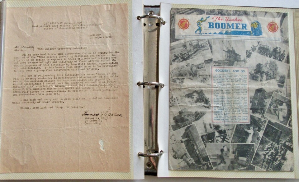 WWII SCRAPBOOK MILITARY 732ND RAILWAY PHOTOS GERMANY, TANKS & MORE! | eBay
