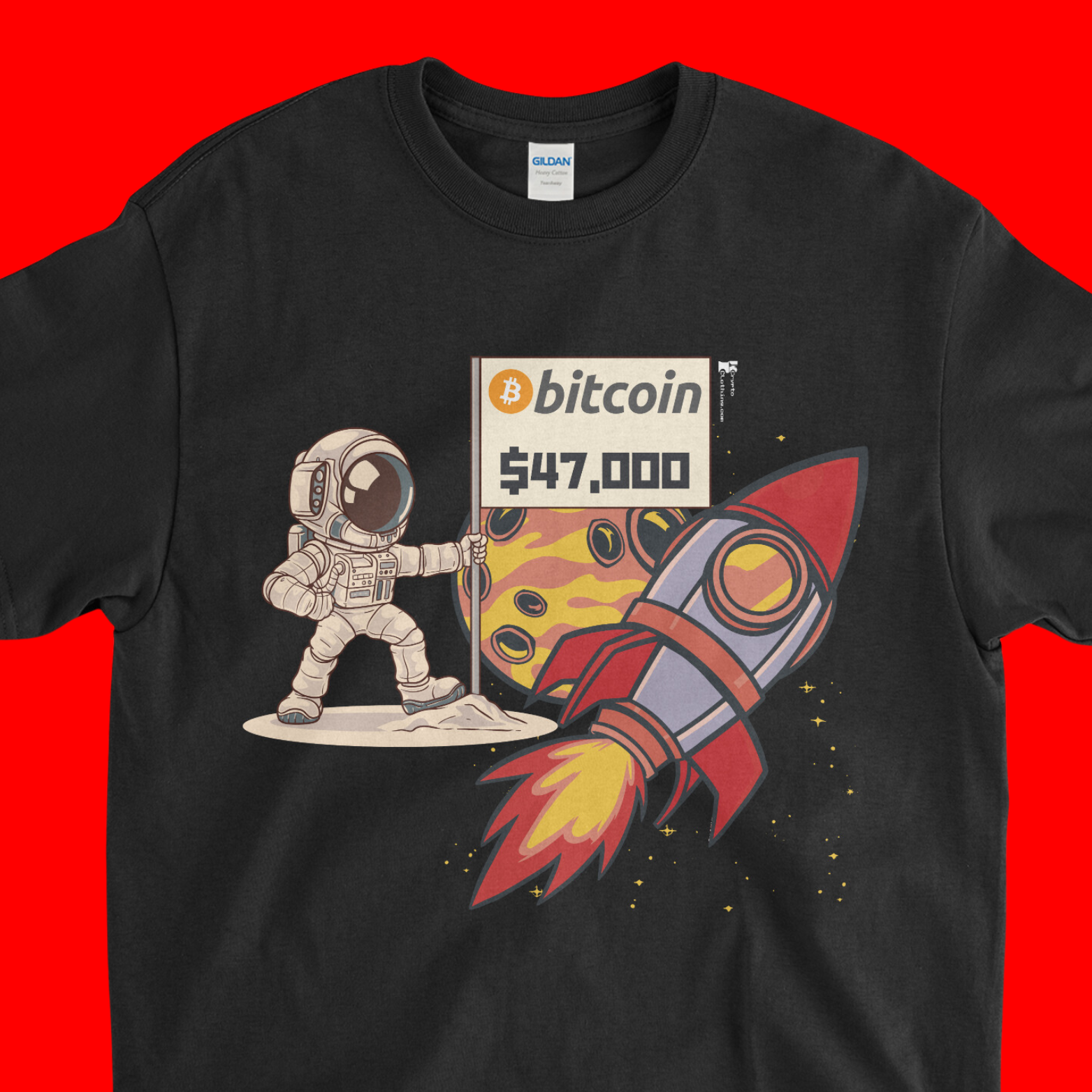 Bitcoin BTC Crypto Cryptocurrency Black T-Shirt Gildan 5000 #286 ...