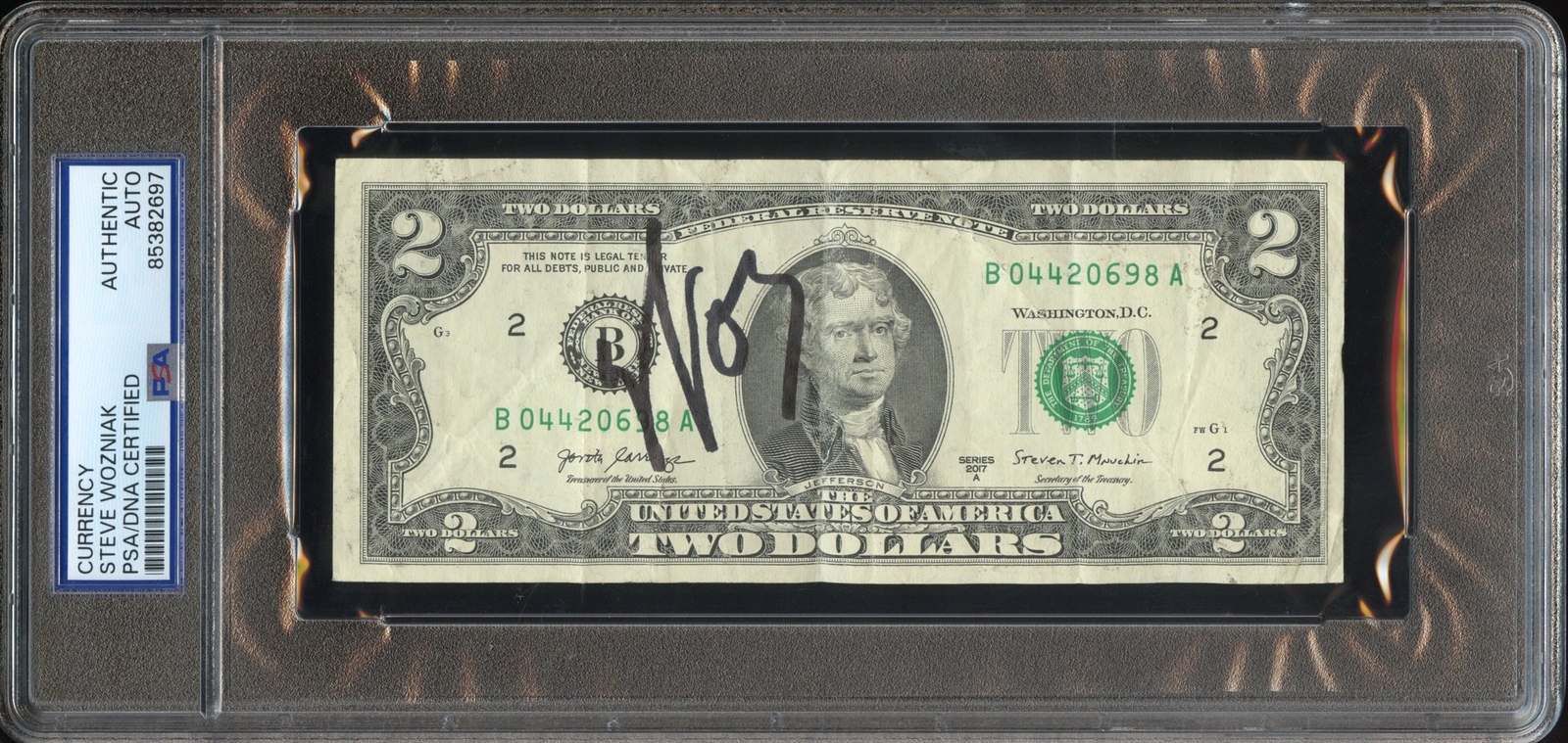 Steve Wozniak Signed Autographed Two Dollar Bill PSA/DNA Authenticated ...