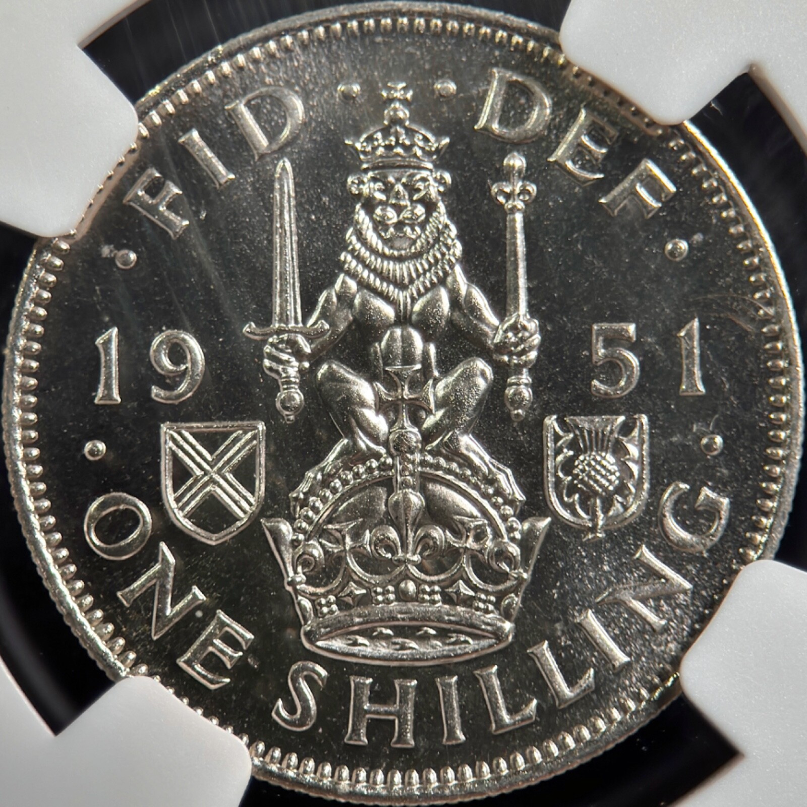 GREAT BRITAIN. 1951, Shilling - NGC PF65 - KGVI, Scottish Crest, Lion ...