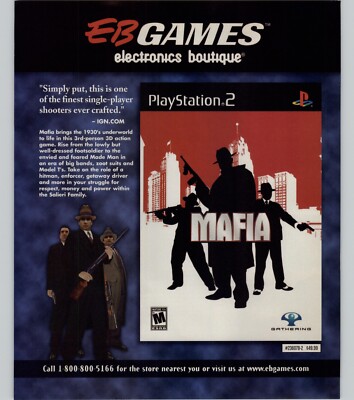 2003 Mafia PlayStation 2 EB Games Video Game Promo Art Vintage Print Ad ...