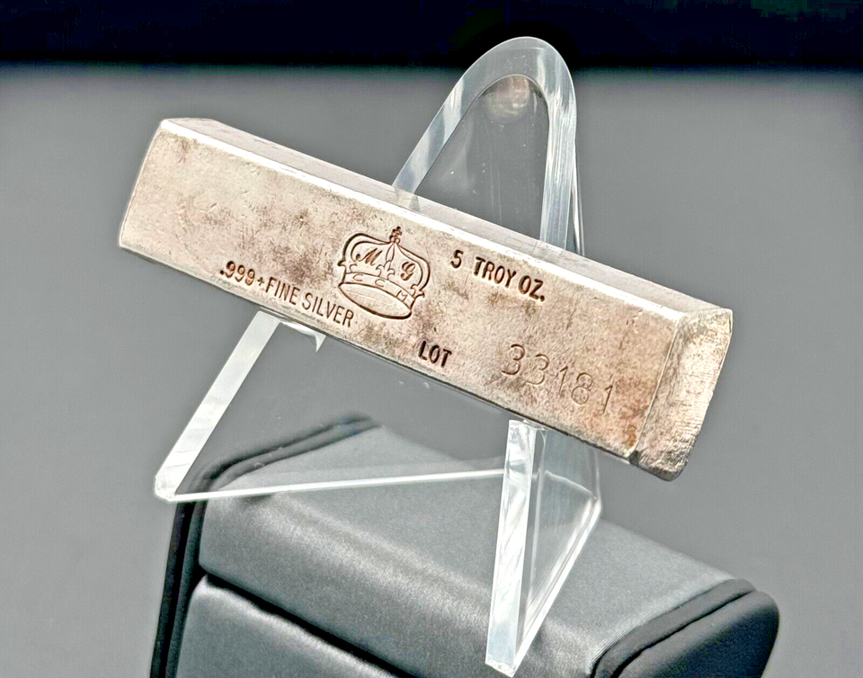 Vintage 5ozt .999 Fine Silver Kit Kat Silver Bar MG California Crown ...