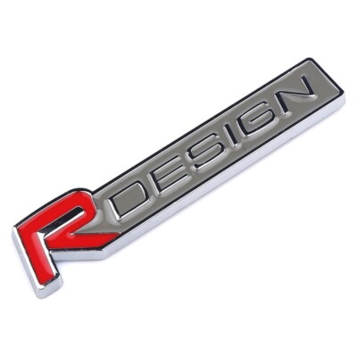 Volvo R DESIGN Red Silver Grill Badge Front Emblem XC60 V70 S60 V40 V60 ...