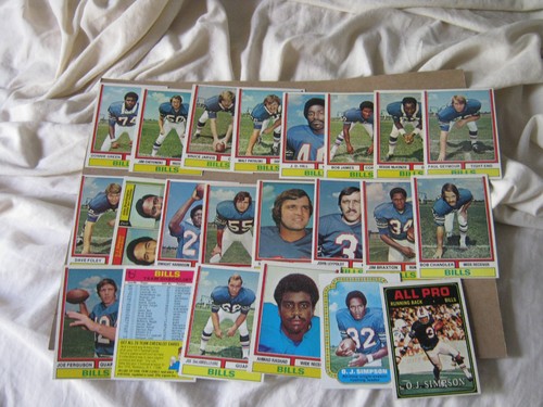 1974 Topps BUFFALO BILLS Team Set of 22 OJ SIMPSON Ahmad RASHAD Rookie ...