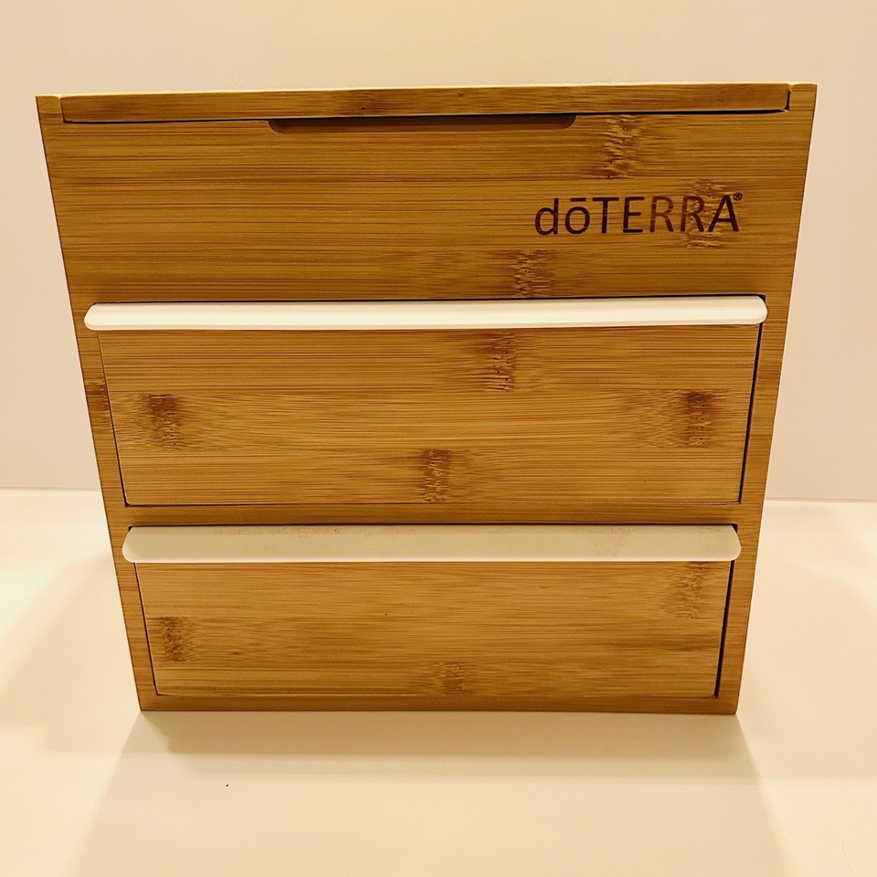 doTERRA Essential Oil Lot of 51 Bottles & Rollers Wooden Storage Box ...