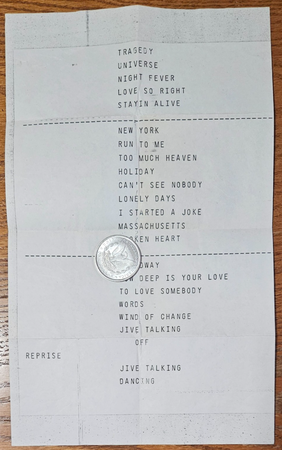 SetList - BEE GEEs - 1979 - "Spirits Having Flown" | eBay