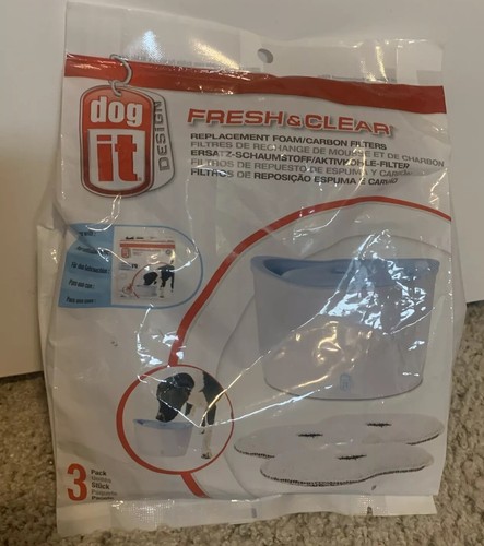 Dogit Fresh & Clear Drinking Fountain Replacement Foam Carbon 1 Bag, 3 ...