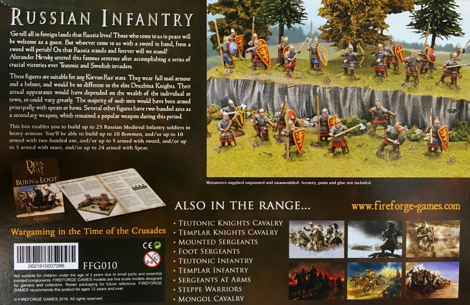 Deus Vult Russian Infantry New • One Sprue • 5 Miniatures • Fireforge ...