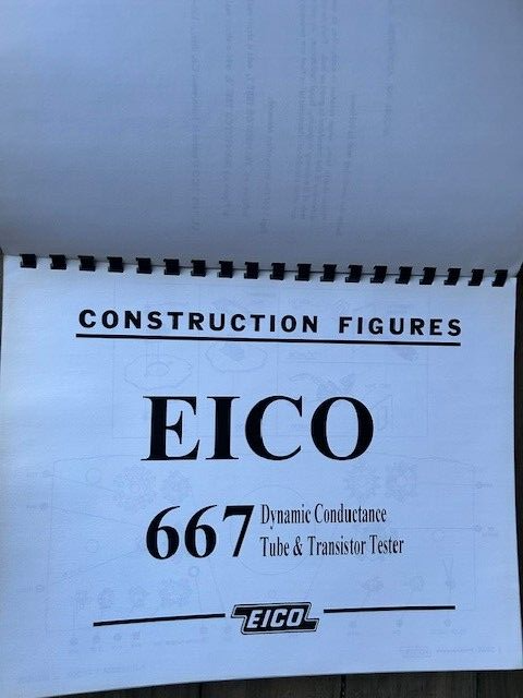 EICO 667 Dynamic Conductance Tube & Transistor Tester Book Flushing NY ...
