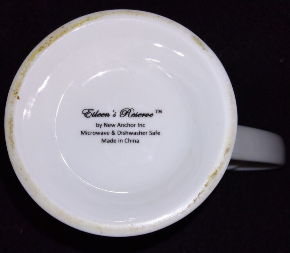 EILEEN'S RESERVE TEA CUP WITH RED FLOWERS 4" TALL WITH FLOWER INSIDE ...