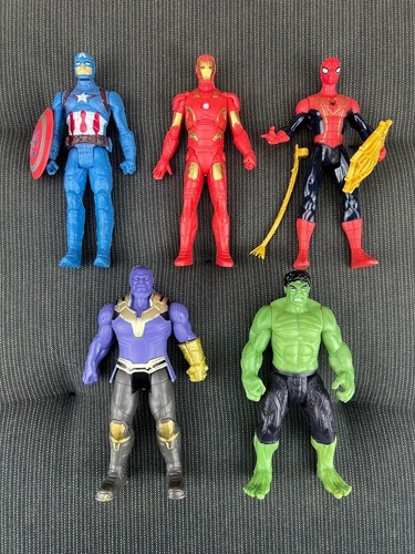 5pcs/set Marvel Avengers Super Hero Incredible Action Figure Toy Doll ...