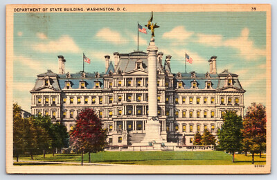 Postcard DC, DEPT. OF STATE BUILDING, Washington DC, Linen c1940's WADC ...