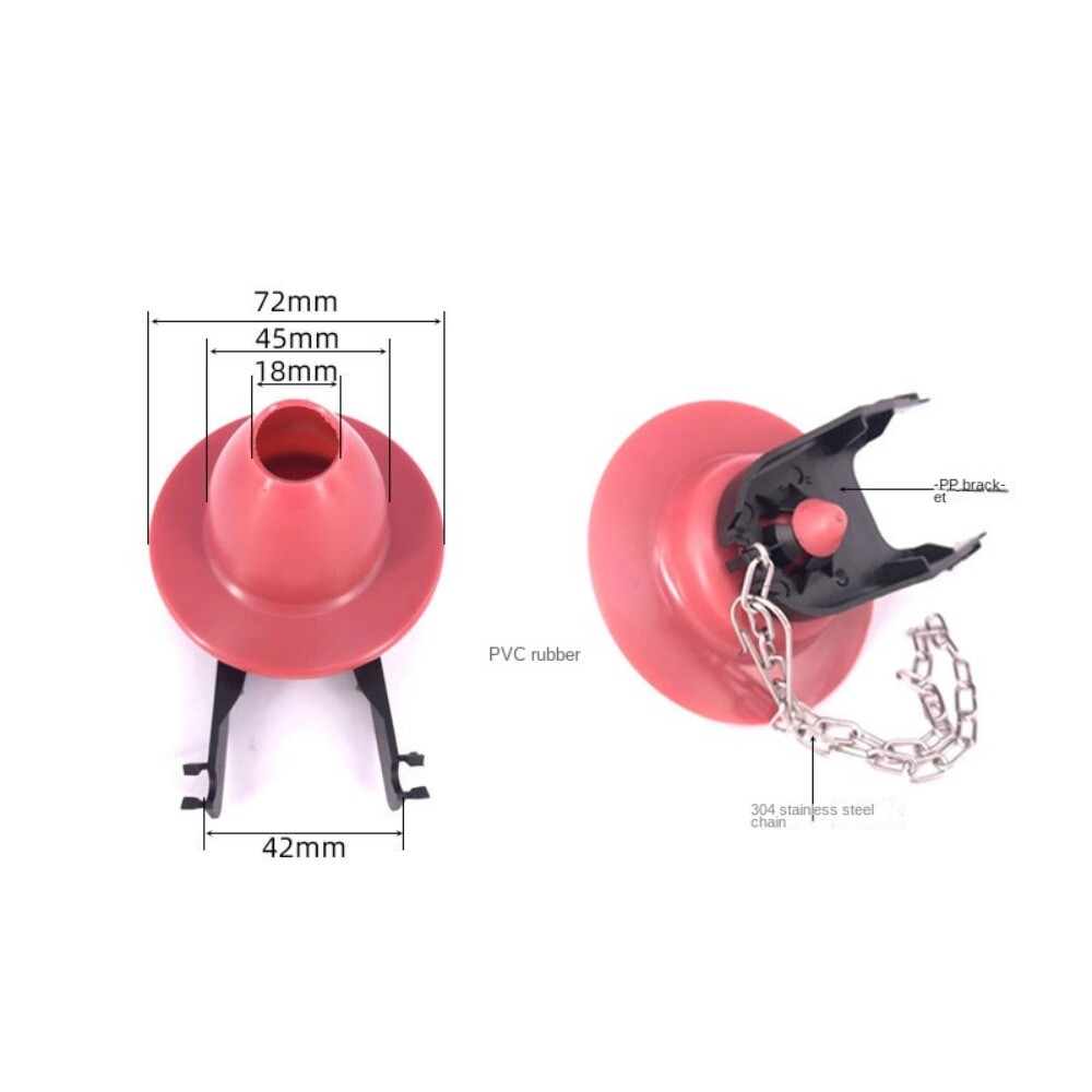 Black and Red Toilet Flapper Drain Valve Flap Cover Toilet Accessories ...