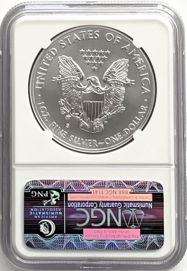 2011 S BURNISHED SILVER EAGLE S MINT MARK FROM 25TH ANNIV EARLY RELEASE ...