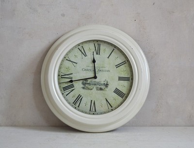 Vintage Chateau Joullian Wall Clock 13" Cream Farmhouse Style French ...