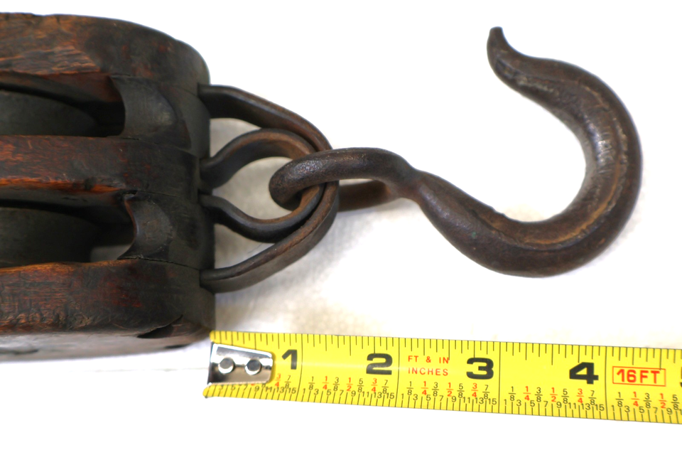 Antique Wooden Anchor Snatch Block Pulley Farm Tool Nautical ship ...