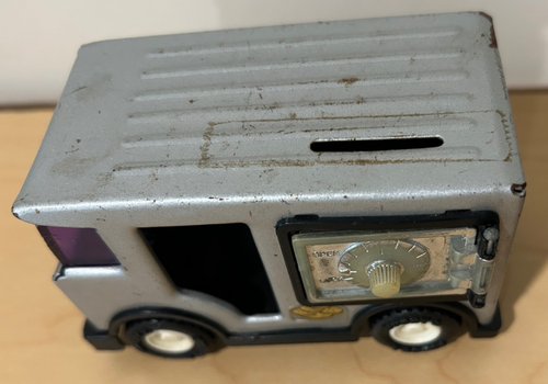Vintage Metal Bank of Buddy L Brinks Truck Bank 4 1/4" long Working ...