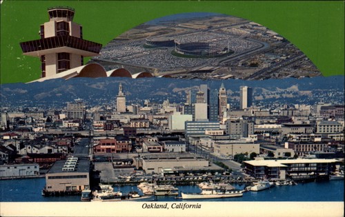 Oakland California Aerial view vintage postcard m603 | eBay
