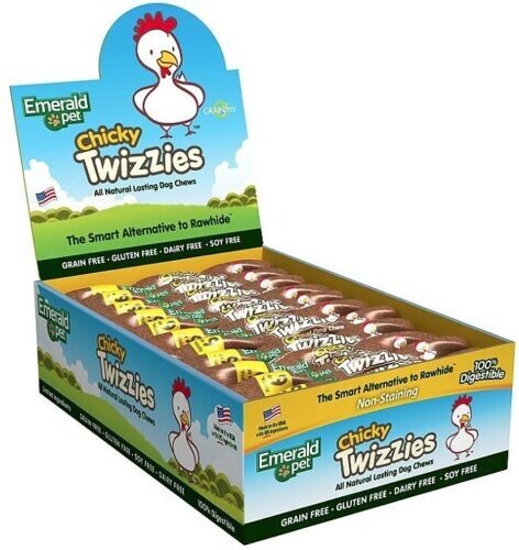 Emerald Pet Chicky Twizzies Natural Dog Chews 9" - 20 count ...