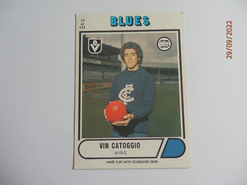 VIN CATOGGIO - CARLTON FOOTBALL CLUB - 1976 SCANLENS VFL CARD NO 24 | eBay