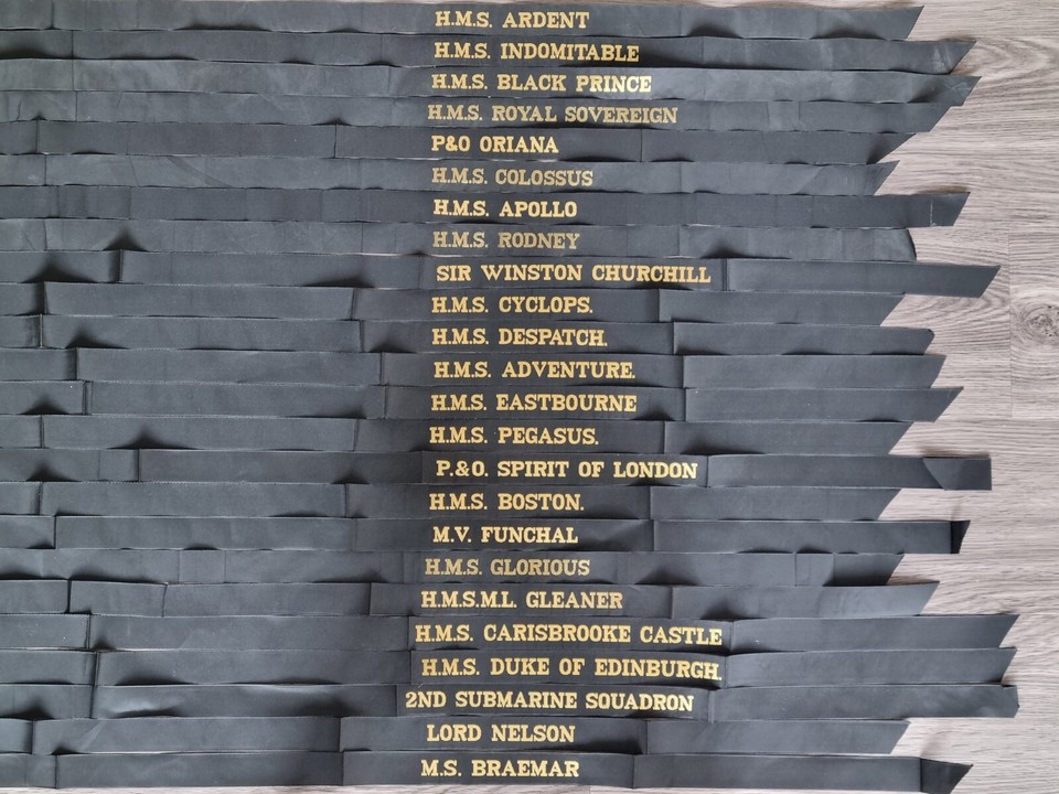 Modern Weave Royal Navy/Naval Cap Tallies - Assorted Lot Cap Tally ...